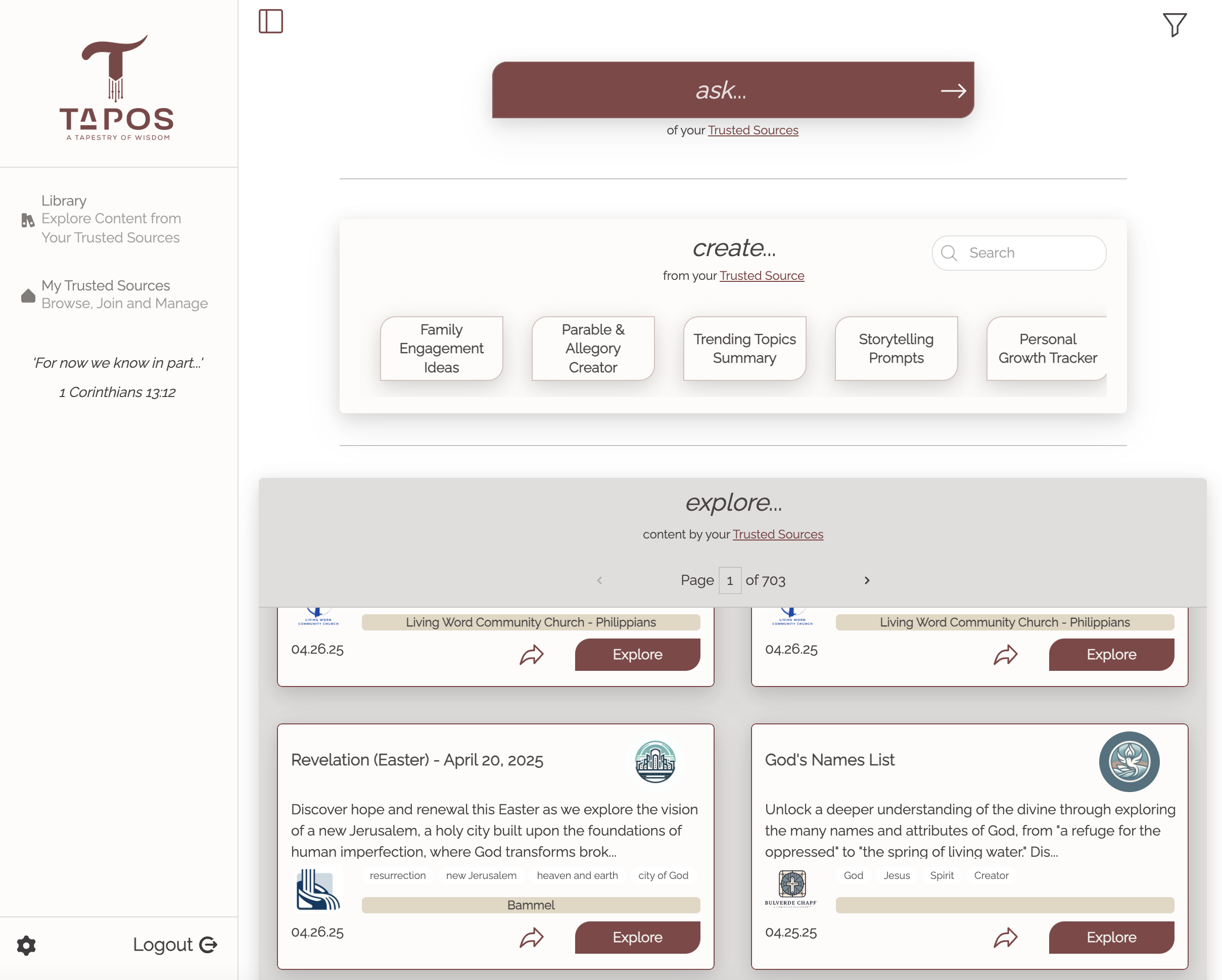 ChooseExperience — TAPOS